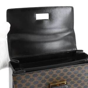 Celine | Bags | Celine Macadam Hand Shoulder Bag Leather Black Brown ...